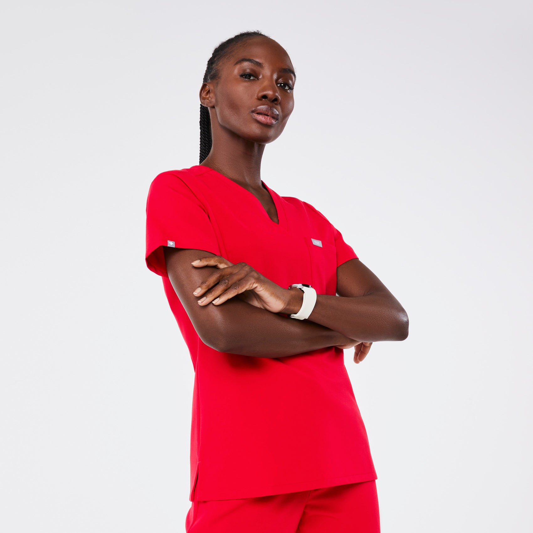 Women's Catarina One-Pocket Scrub Top™ - Pop Red · FIGS