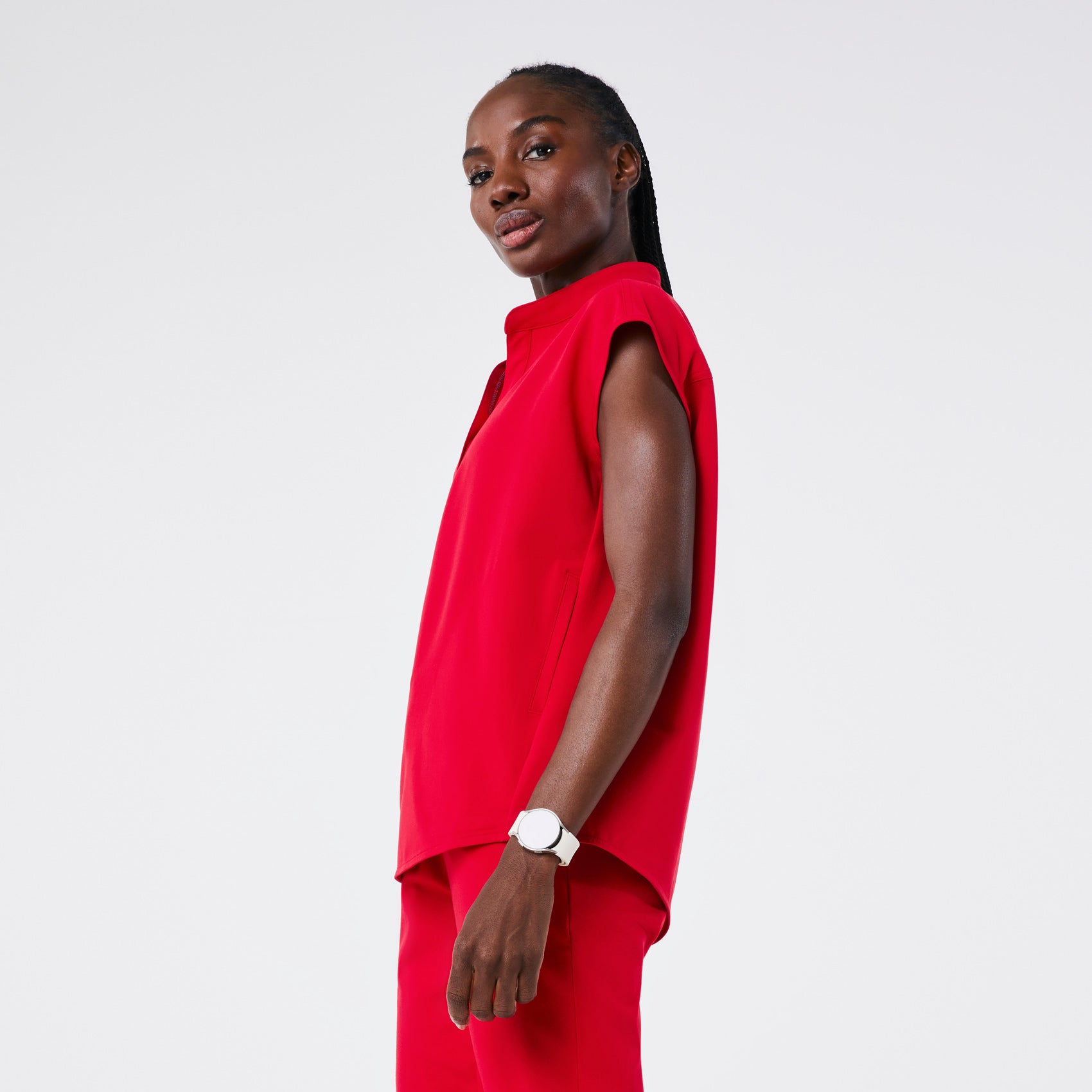 Women's Rafaela Oversized Scrub Top™ - Pop Red · FIGS