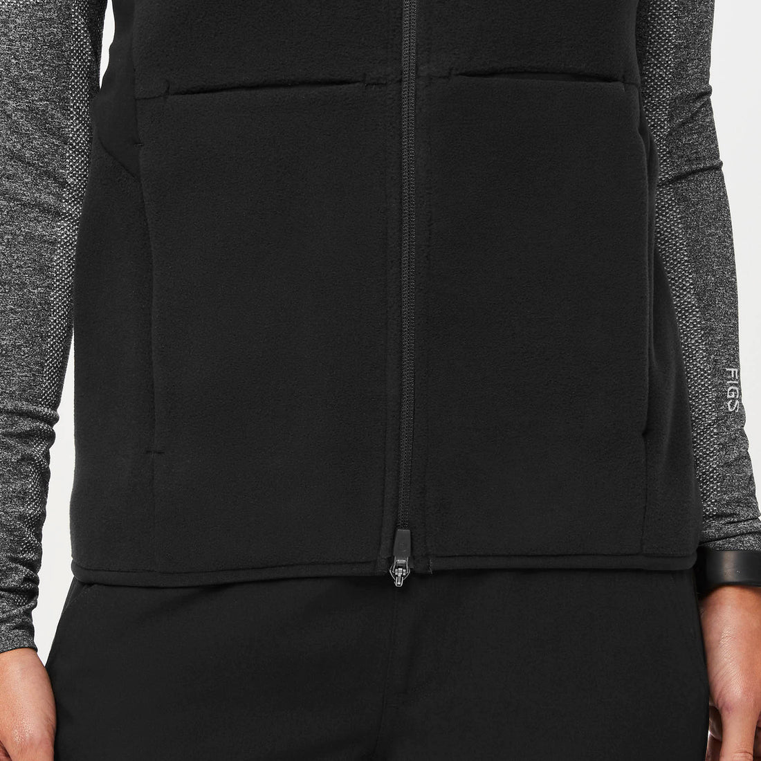 Women's On-Shift Fleece Vest™ - Black · FIGS