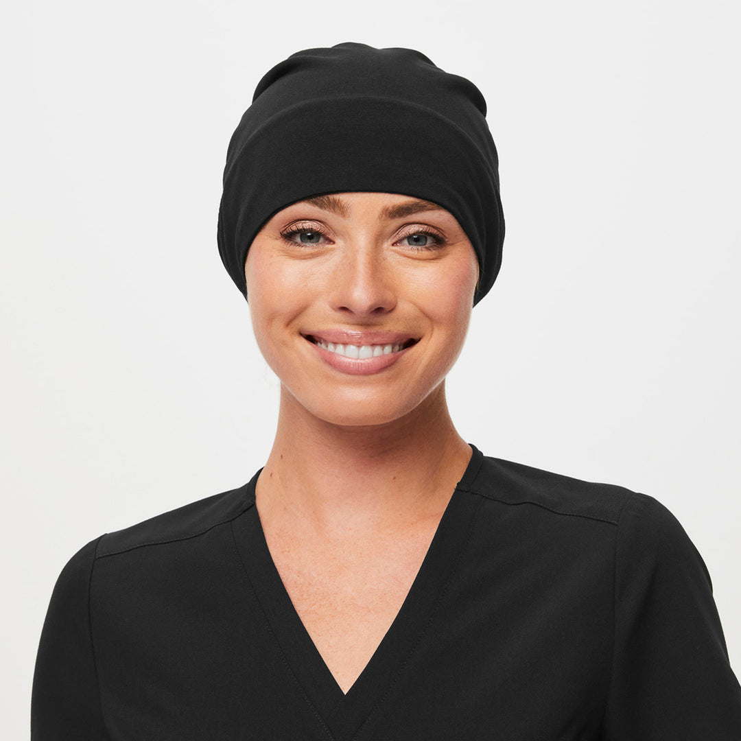 Modern Expandable Scrub Cap - Black · FIGS