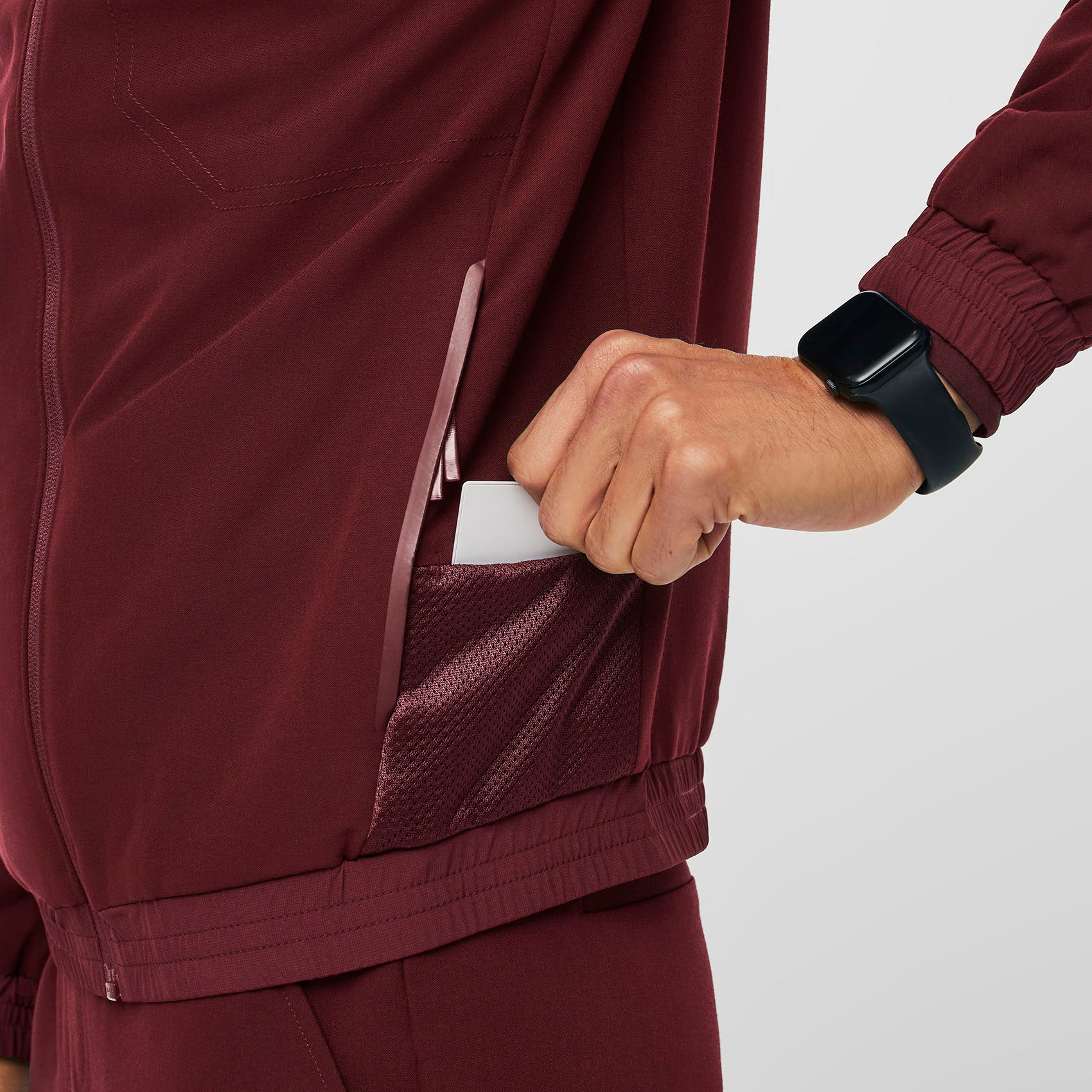 Men’s Cobaki Performance Scrub Jacket - Burgundy · FIGS