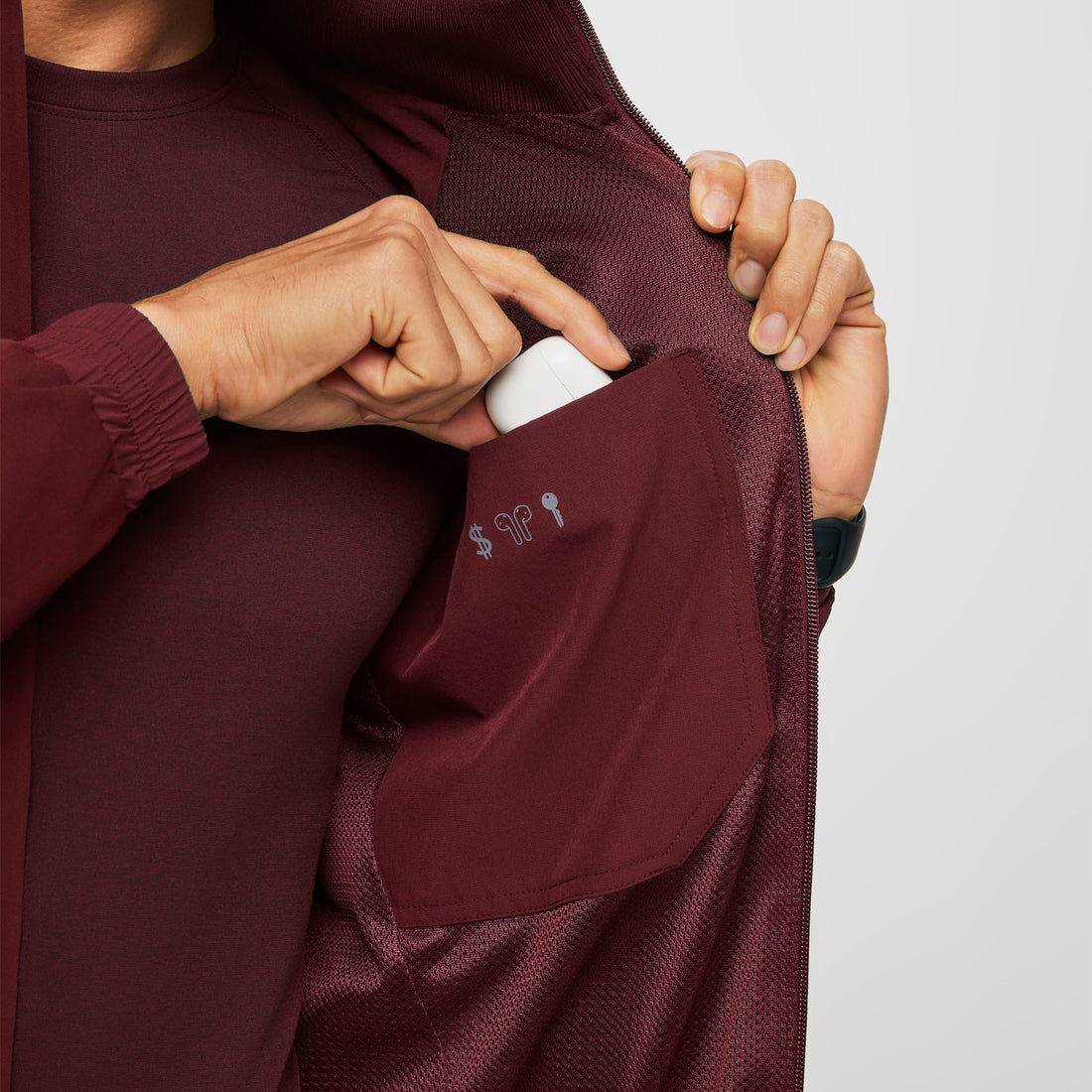 Men’s Cobaki Performance Scrub Jacket - Burgundy · FIGS
