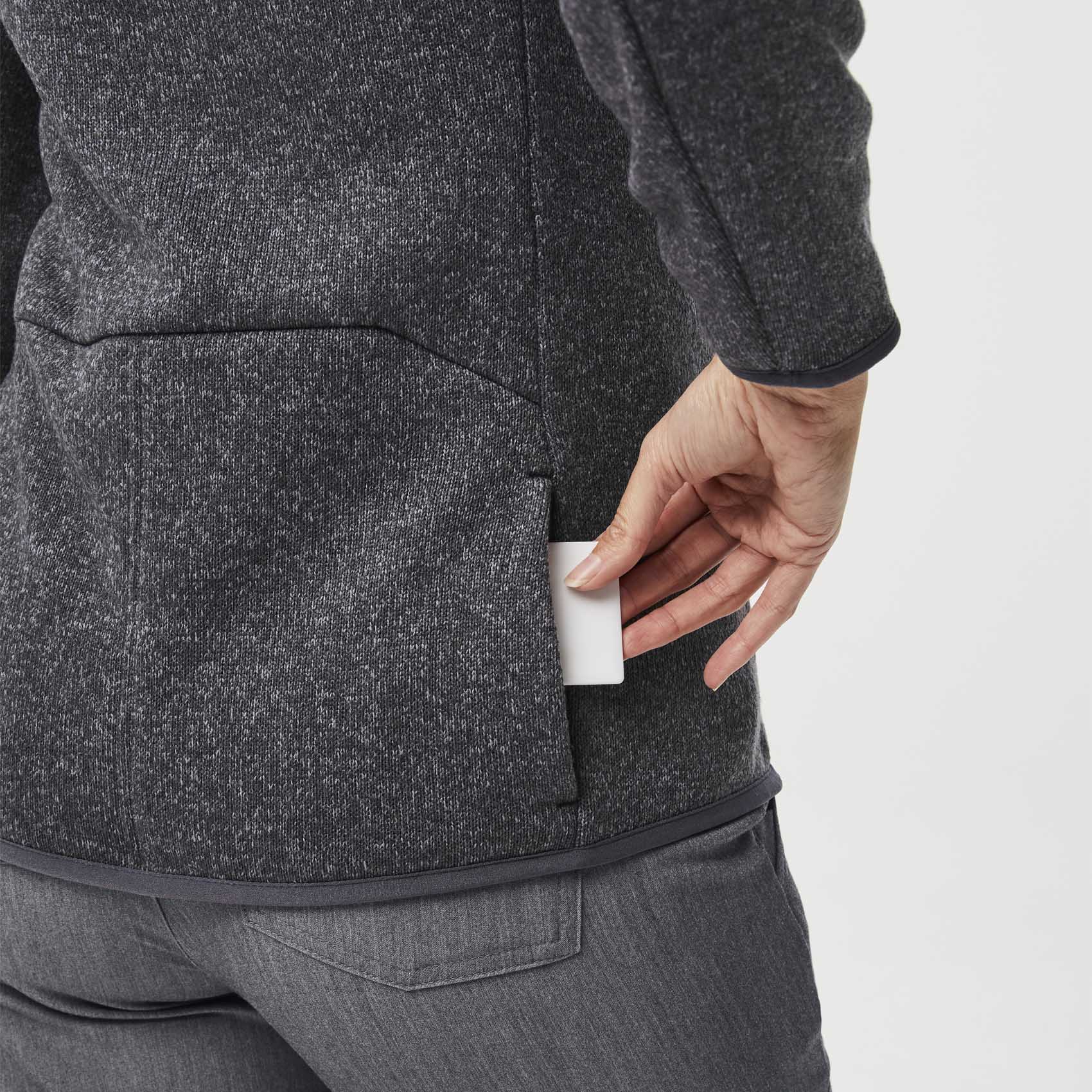 Women’s On-Shift Sweater Knit Jacket™ - Heather Dark Charcoal · FIGS