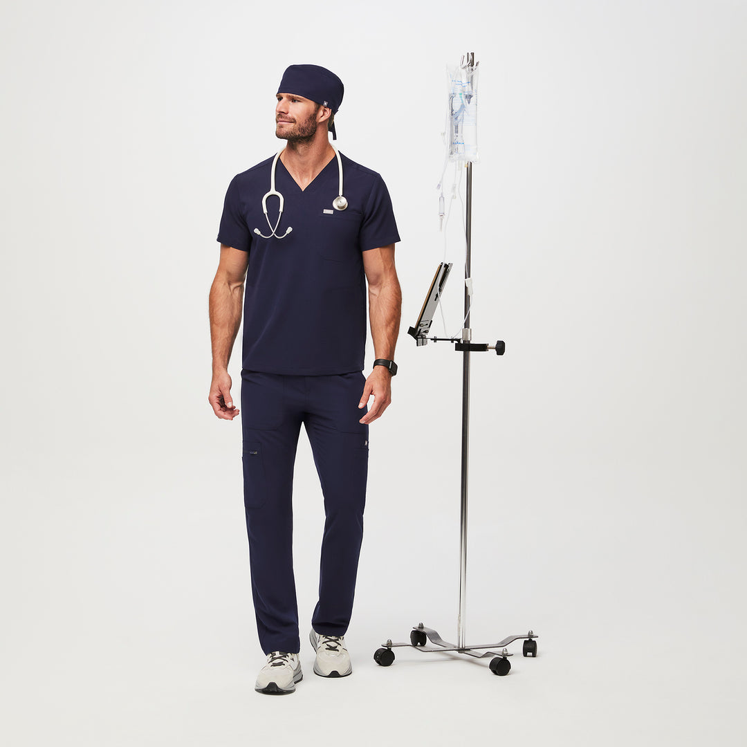 Modern Classic Scrub Cap with Buttonholes - Navy · FIGS