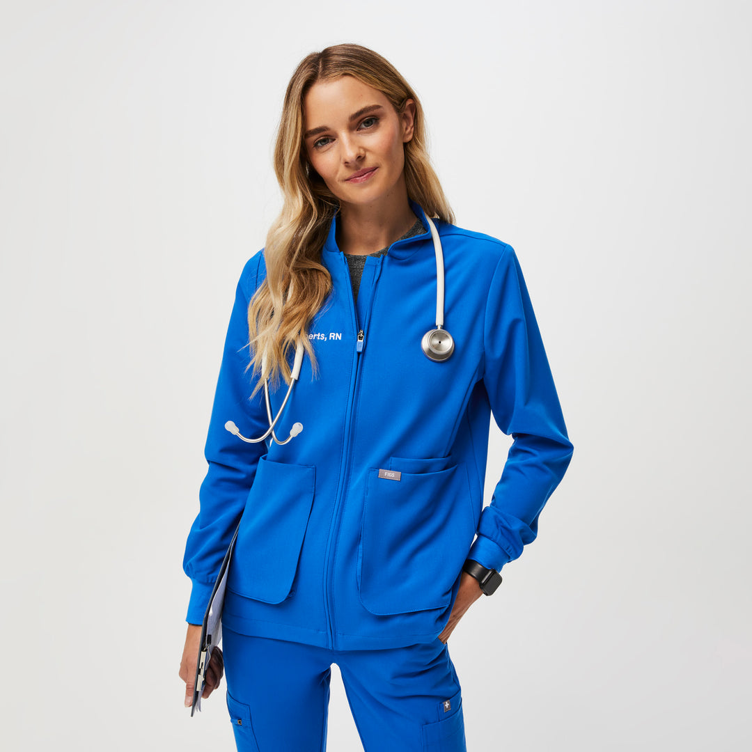 Women's Sebina Scrub Jacket - Royal Blue · FIGS