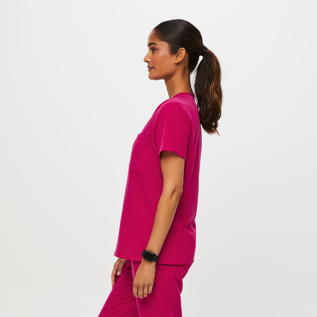 Womens Catarina One Pocket Scrub Top™ Ultra Rose · Figs