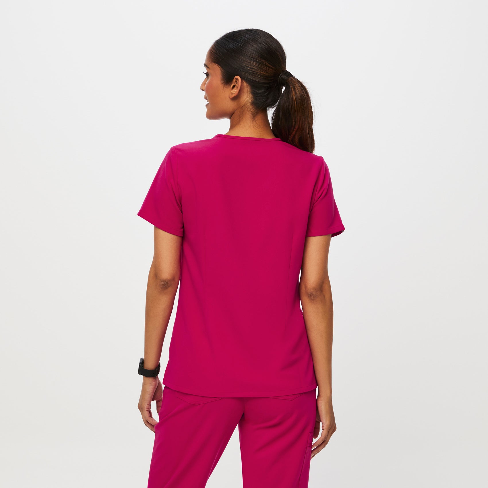 Womens Catarina One Pocket Scrub Top™ Ultra Rose · Figs