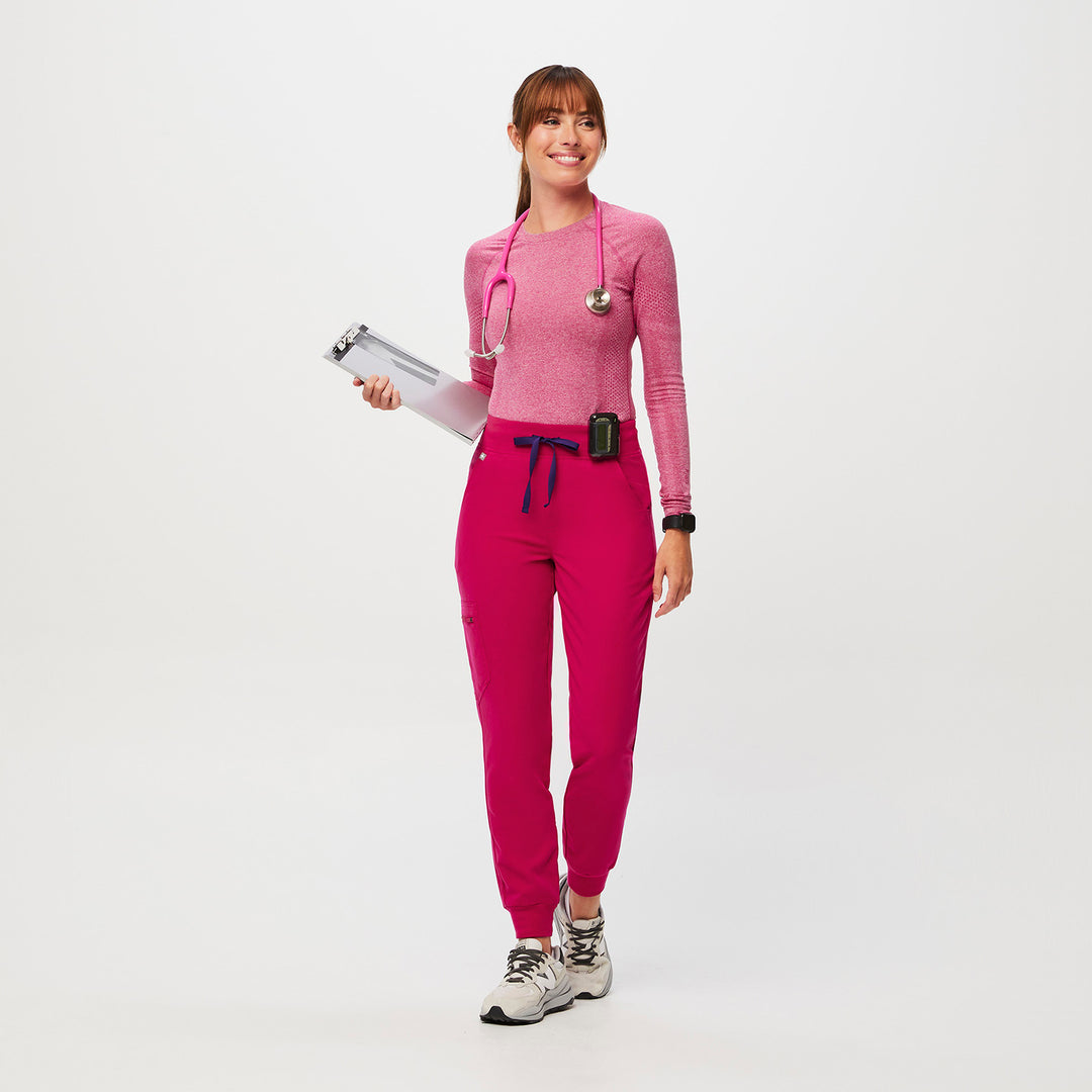 Women’s High Waisted Zamora Jogger Scrub Pants™ - Ultra Rose · FIGS