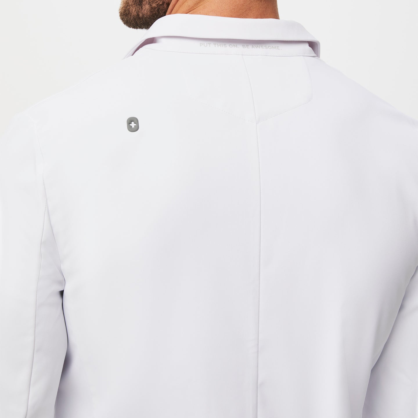 Men’s Harlem Slim Long Lab Coat - White · FIGS