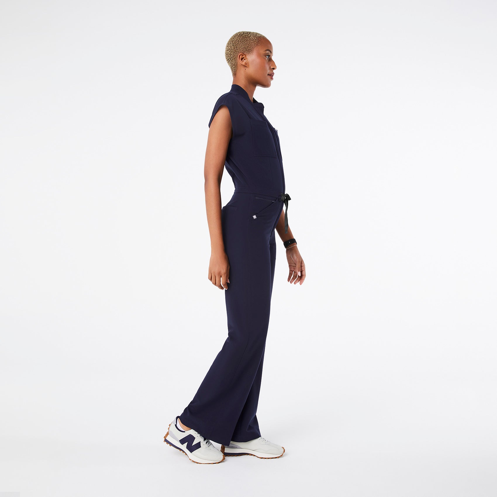 Women’s Rafaela Cargo Wide Leg ScrubJumpsuit™ - Navy · FIGS