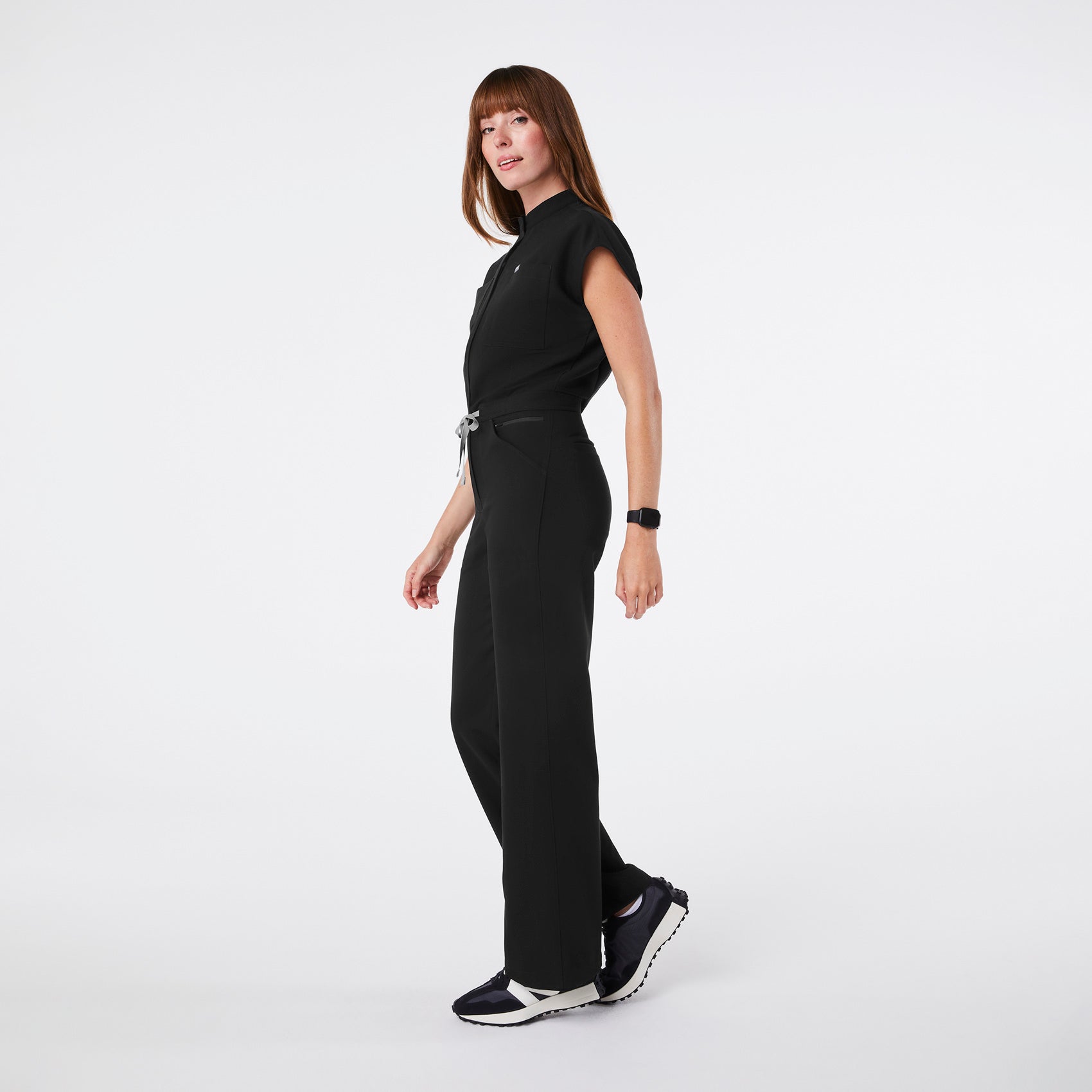 Women’s Rafaela Cargo Wide Leg ScrubJumpsuit™ - Black · FIGS