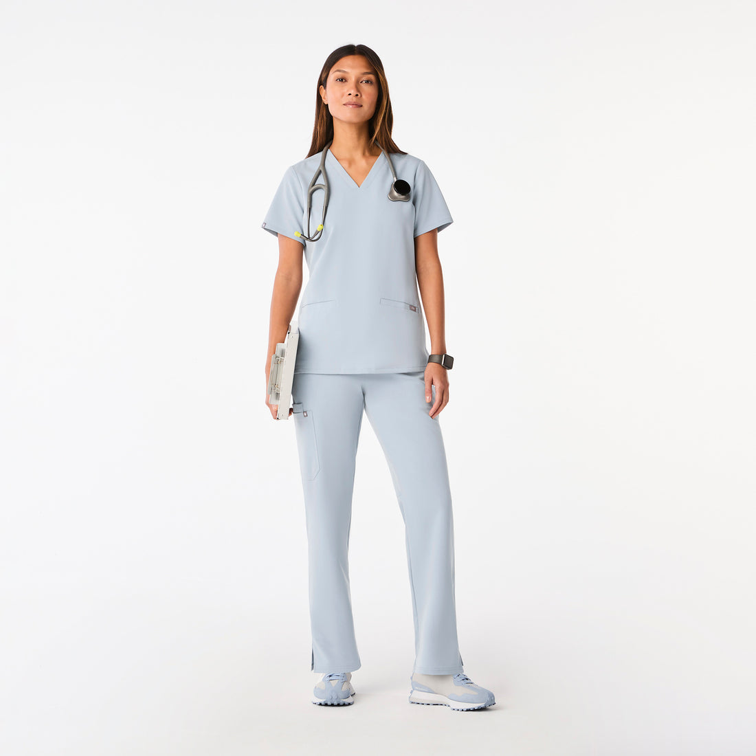 Women's Casma Three-Pocket Scrub Top™ - Dusty Blue · FIGS