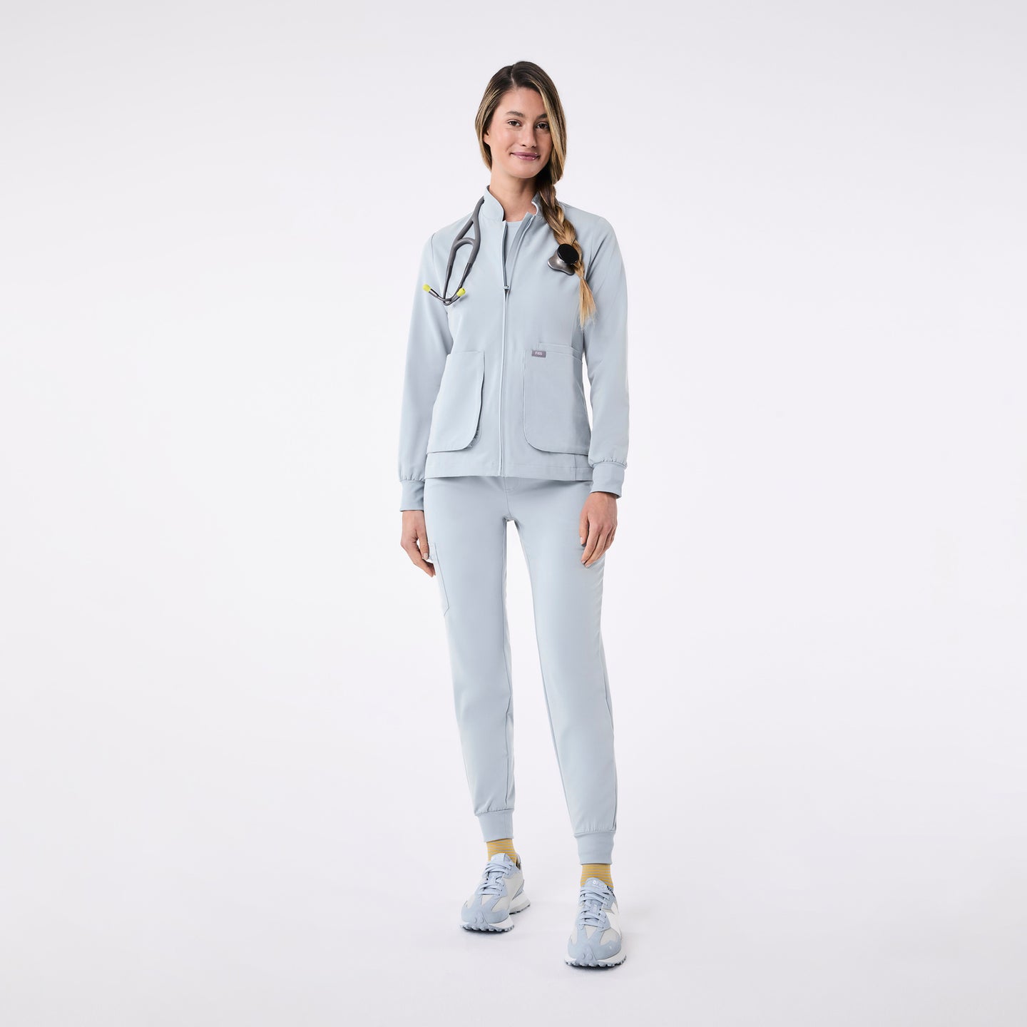 Women's Sebina Scrub Jacket - Dusty Blue · FIGS
