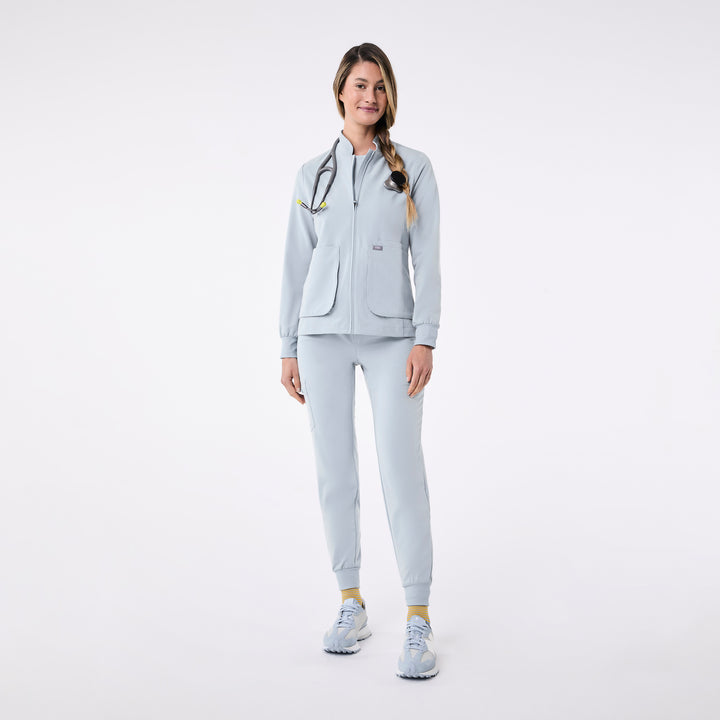 Women's Sebina Scrub Jacket - Dusty Blue · FIGS