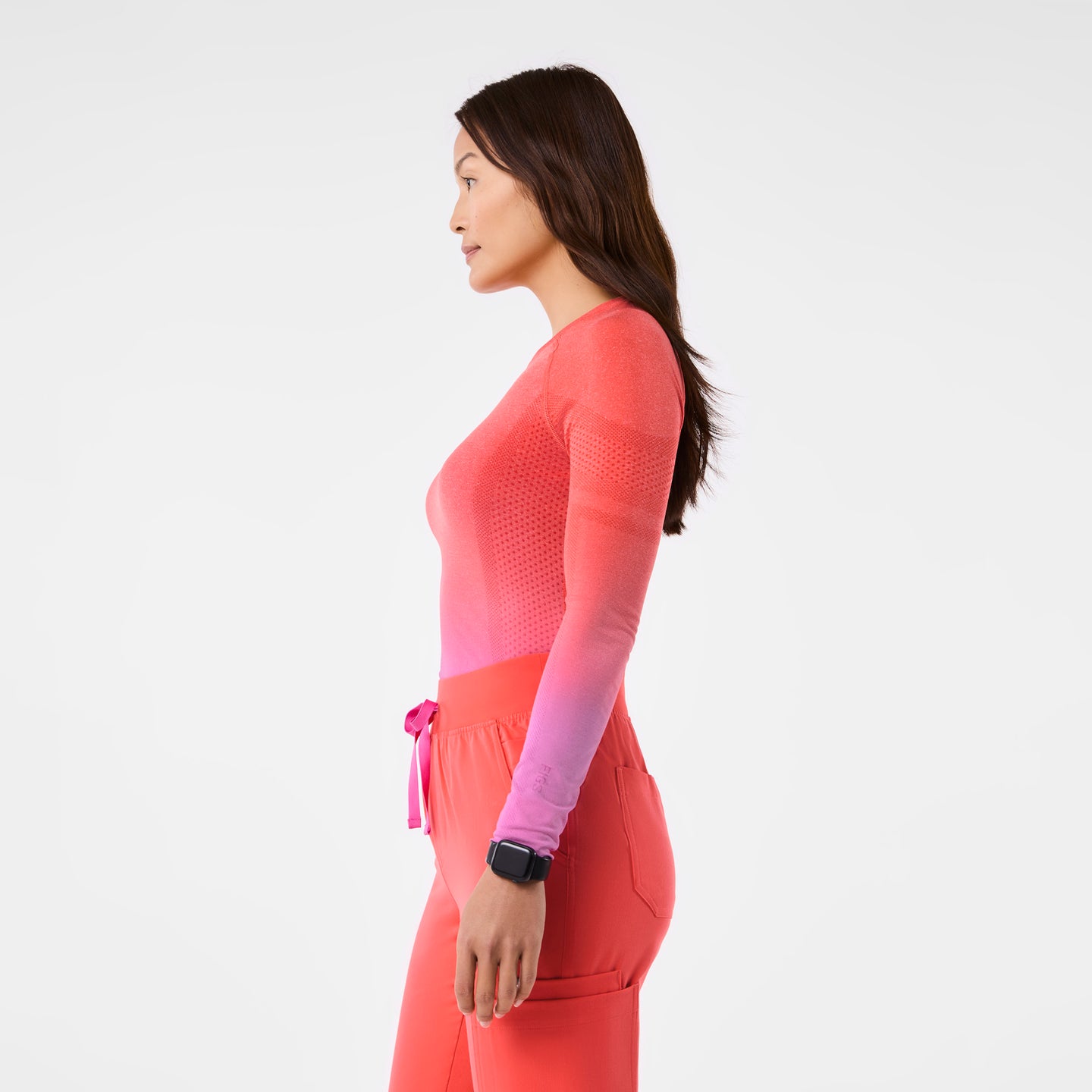 Women's Salta Seamless Longsleeve Underscrub - Ombre Fireside · FIGS