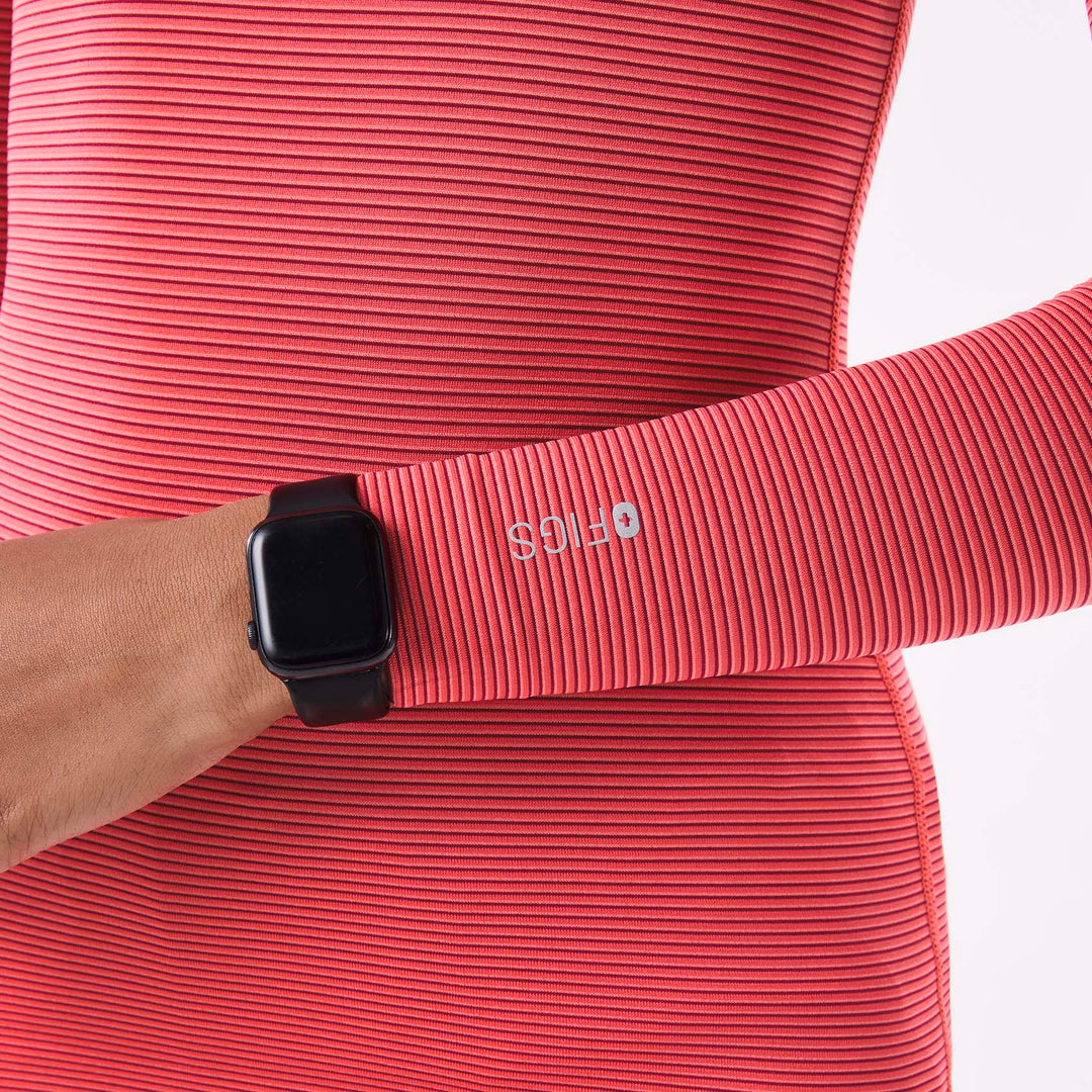 Women's Salta Seamless Longsleeve Underscrub - Fireside Stripe · FIGS