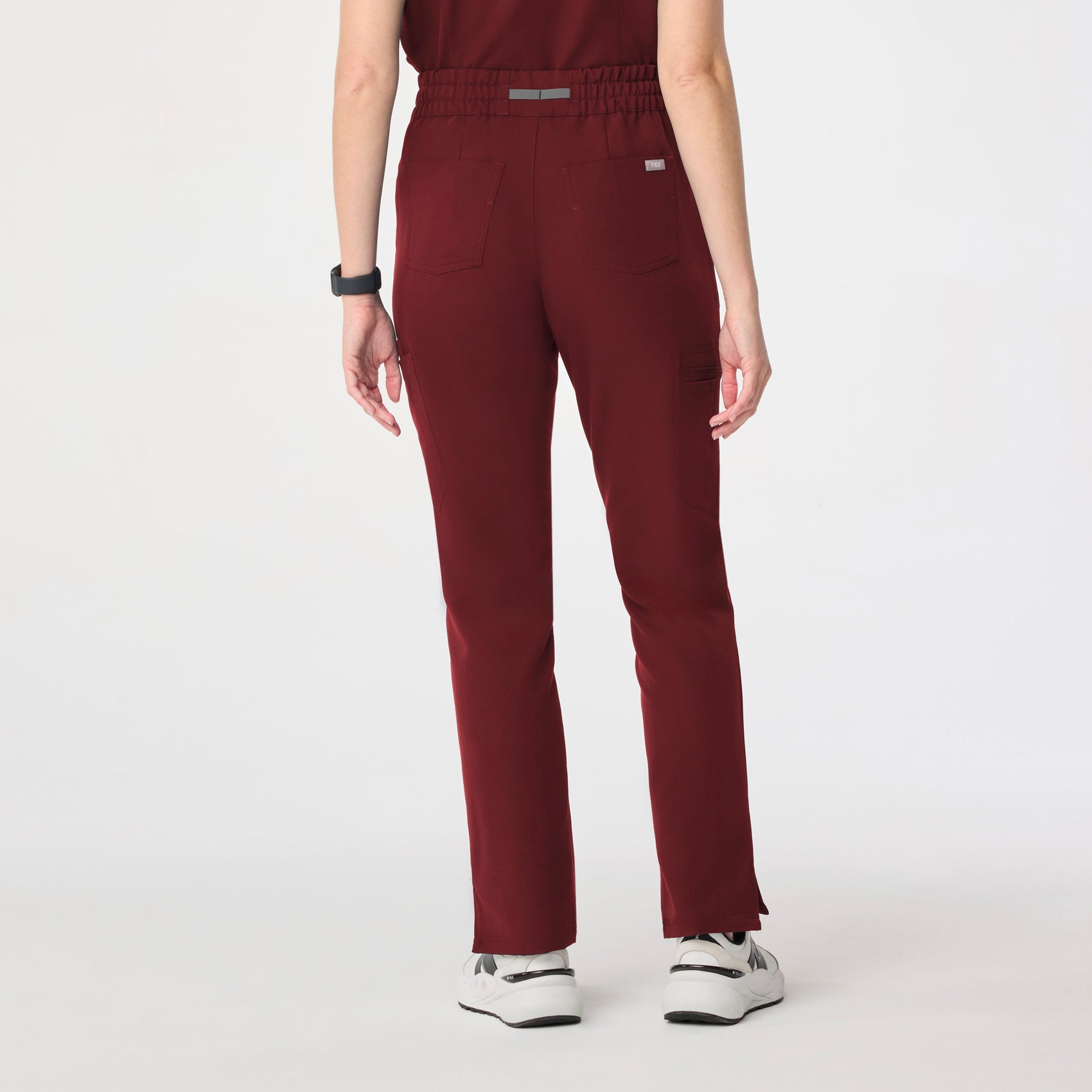 Women’s High Waisted Dowa Scrub Pants - Burgundy · FIGS