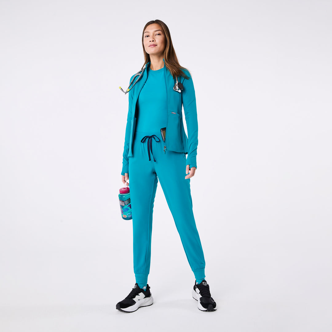 Women's ContourKnit Scrub Jacket™ - Teal · FIGS