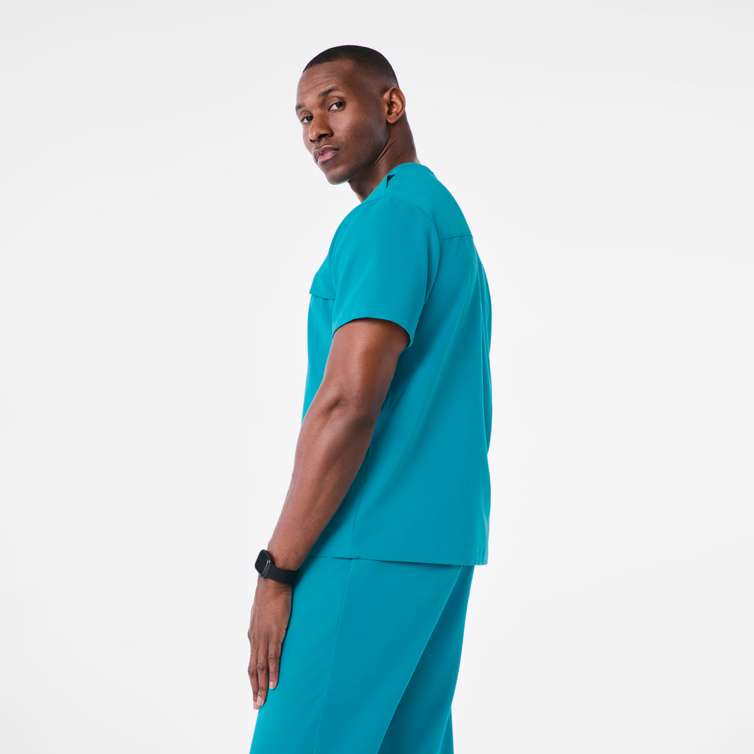 Men's Corfield Henley Scrub Top - Teal · FIGS