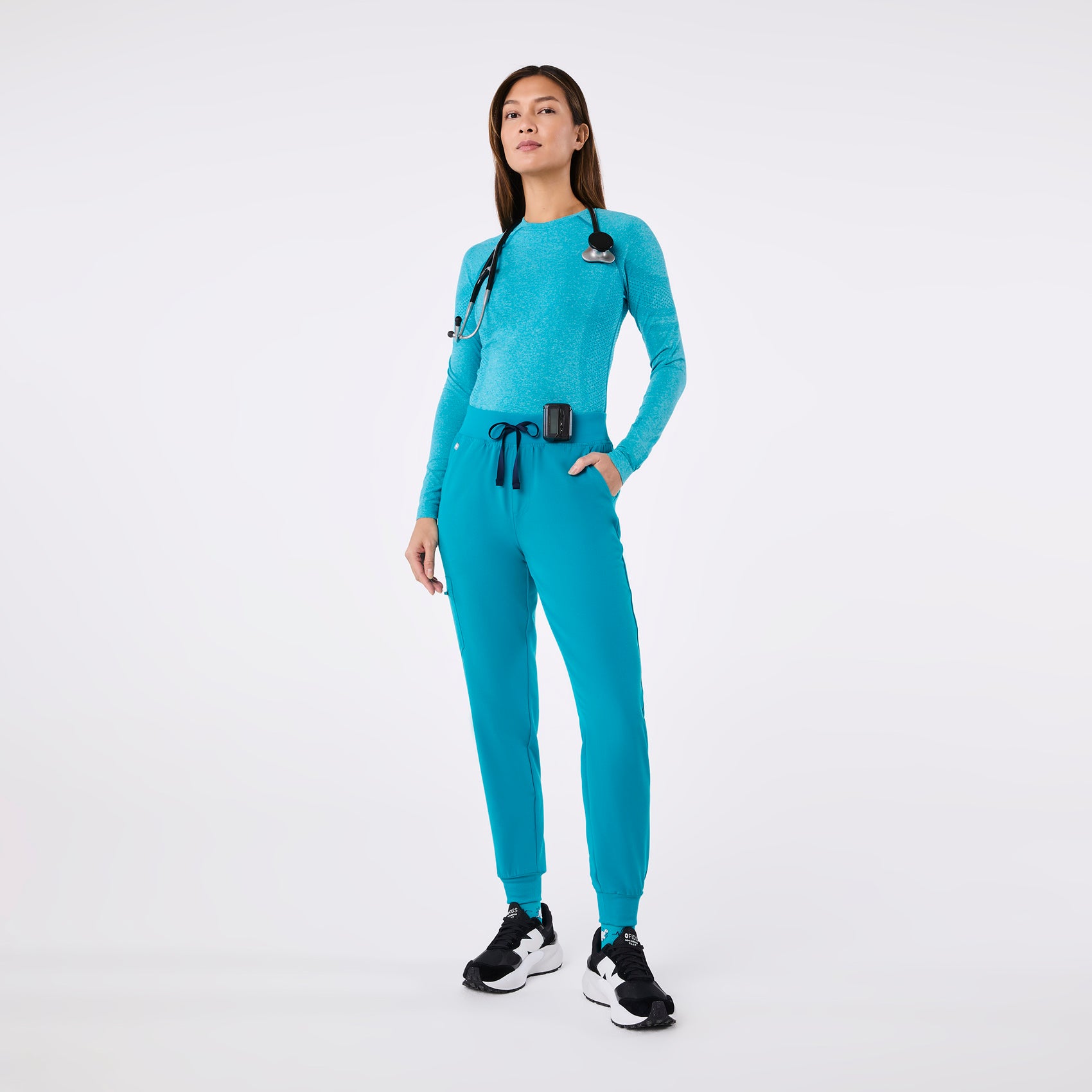 Women's Salta Seamless Longsleeve Underscrub - Teal · FIGS
