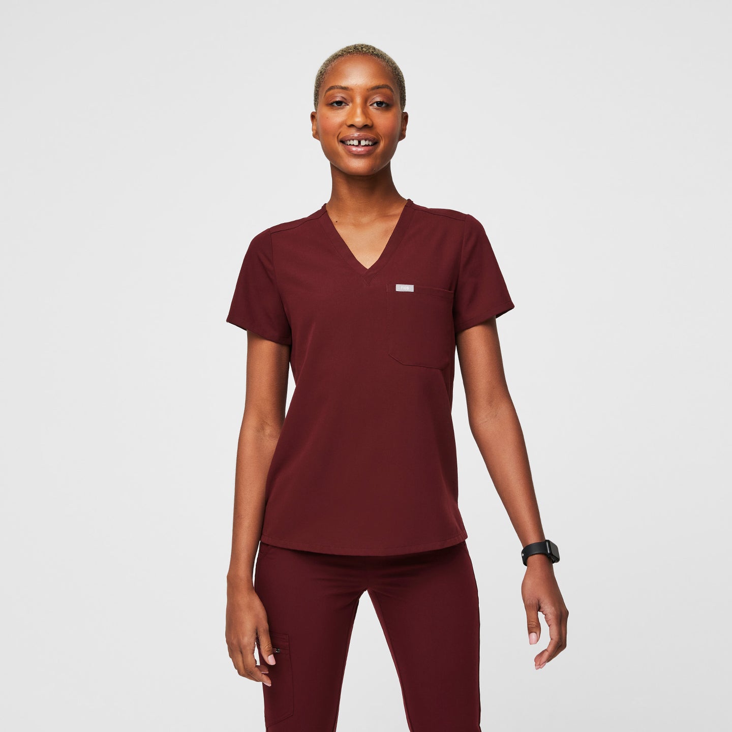 Women's Burgundy Scrub Tops | FIGS