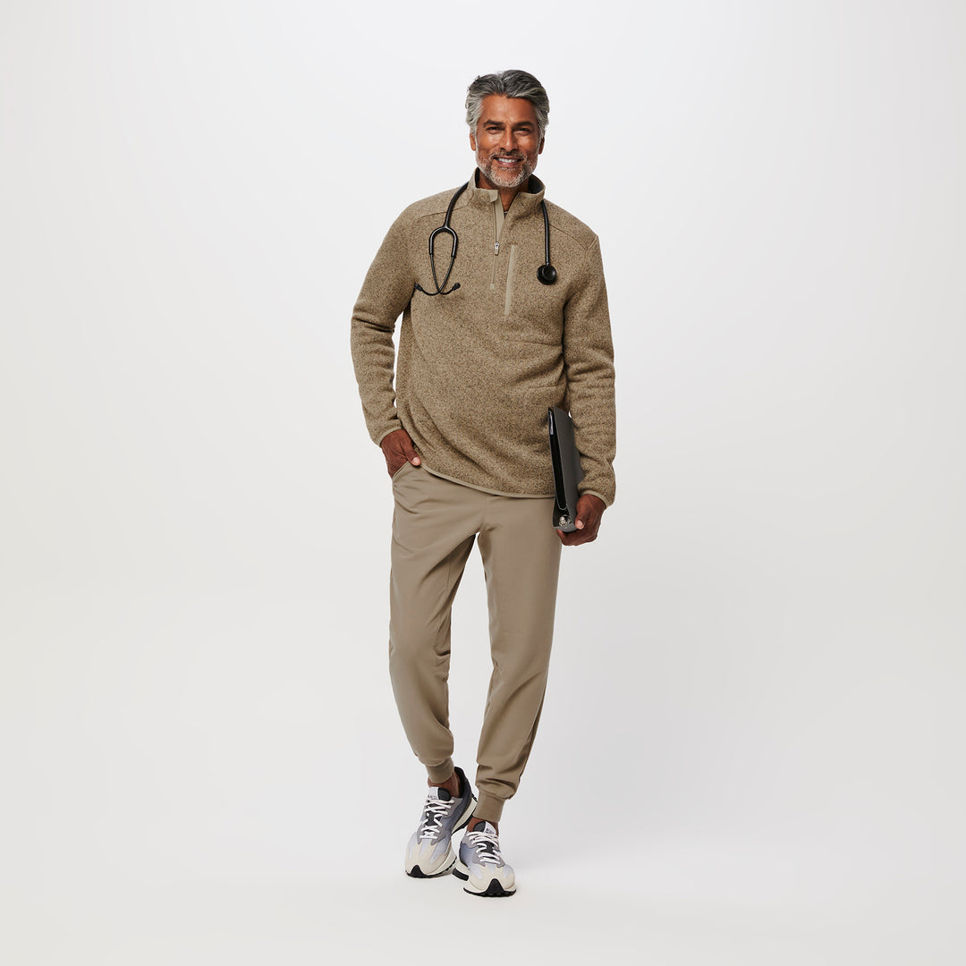 Men’s On-Shift™ ¼ Zip Sweater Knit - Heather Latte · FIGS