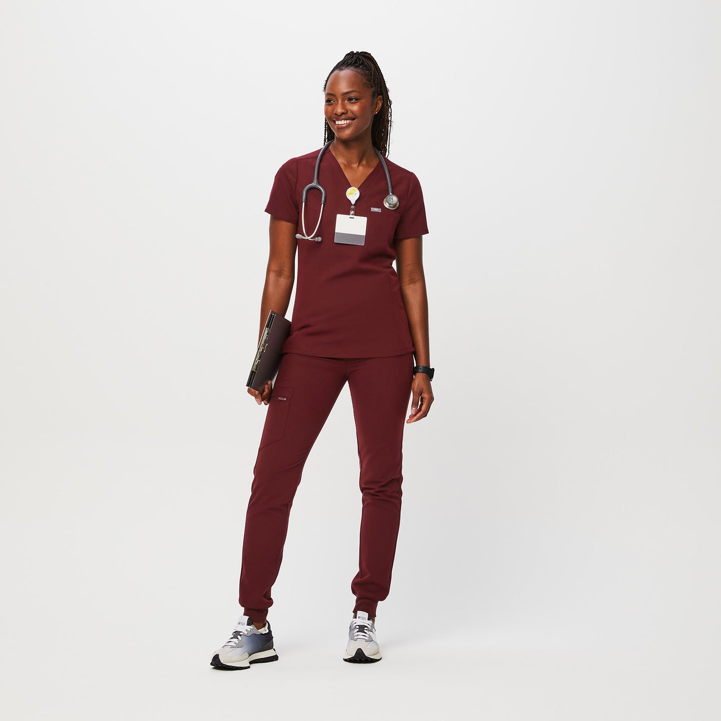 Women's Burgundy Scrub Tops | FIGS
