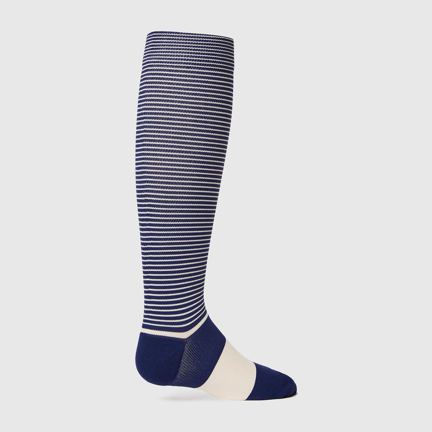 Men's Solid Compressions Socks - Double Stripe/Navy · FIGS