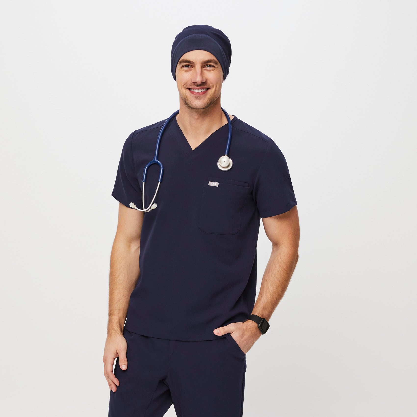 Modern Expandable Scrub Cap - Navy · FIGS