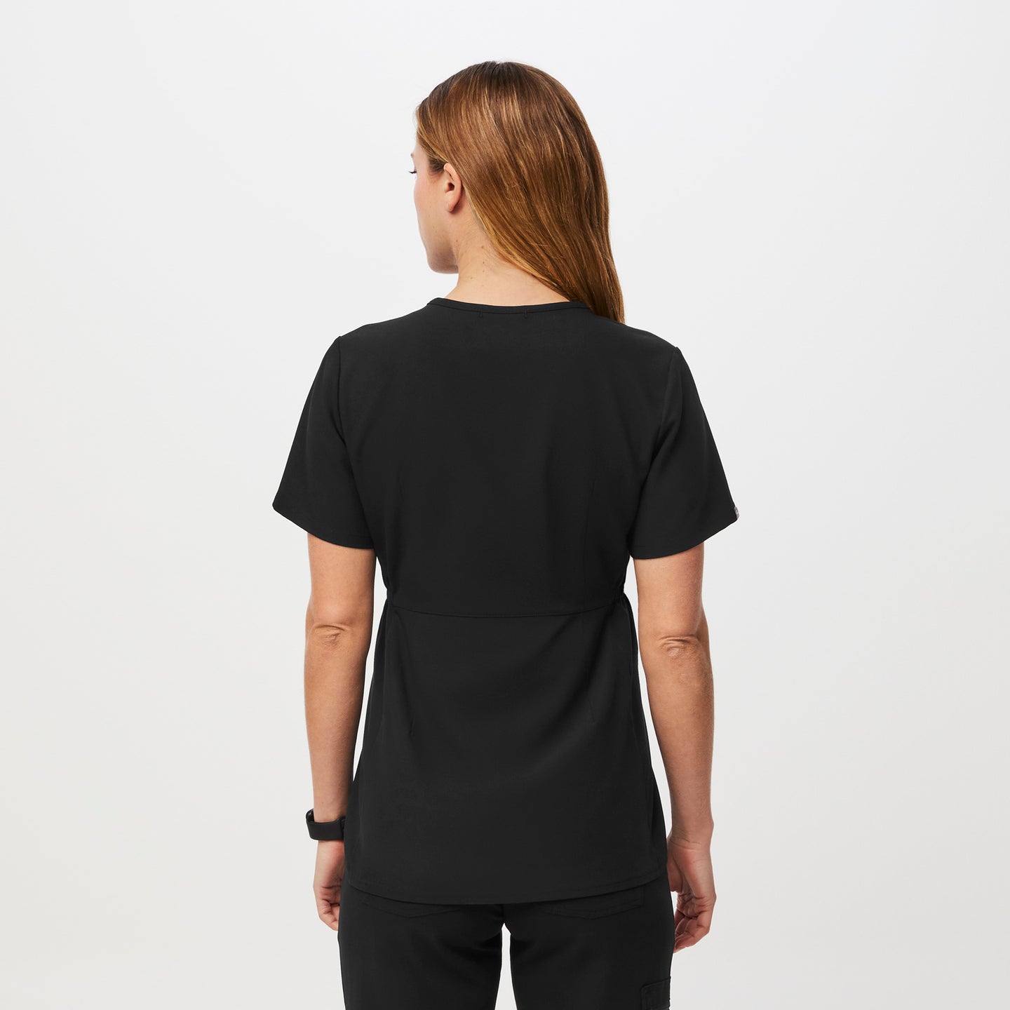 Women’s Octavia Maternity Scrub Top - Black · FIGS
