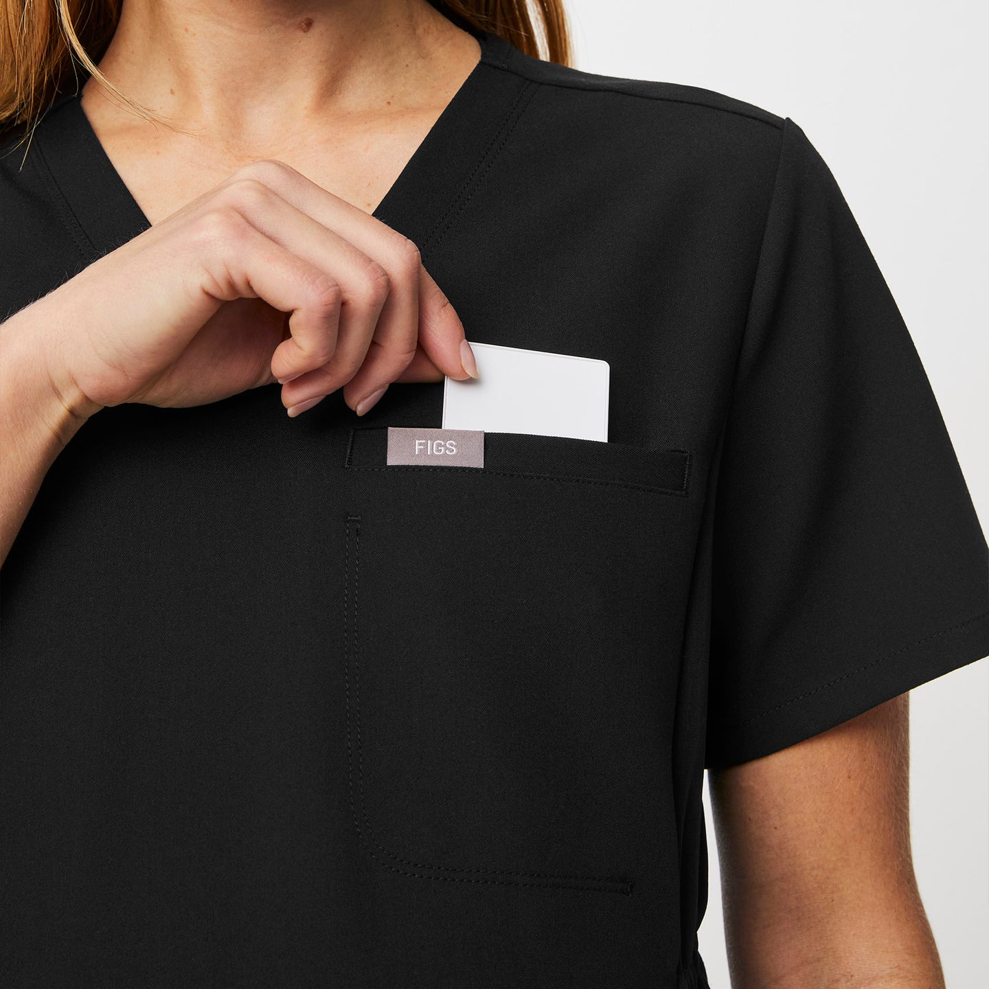 Women’s Octavia Maternity Scrub Top - Black · FIGS