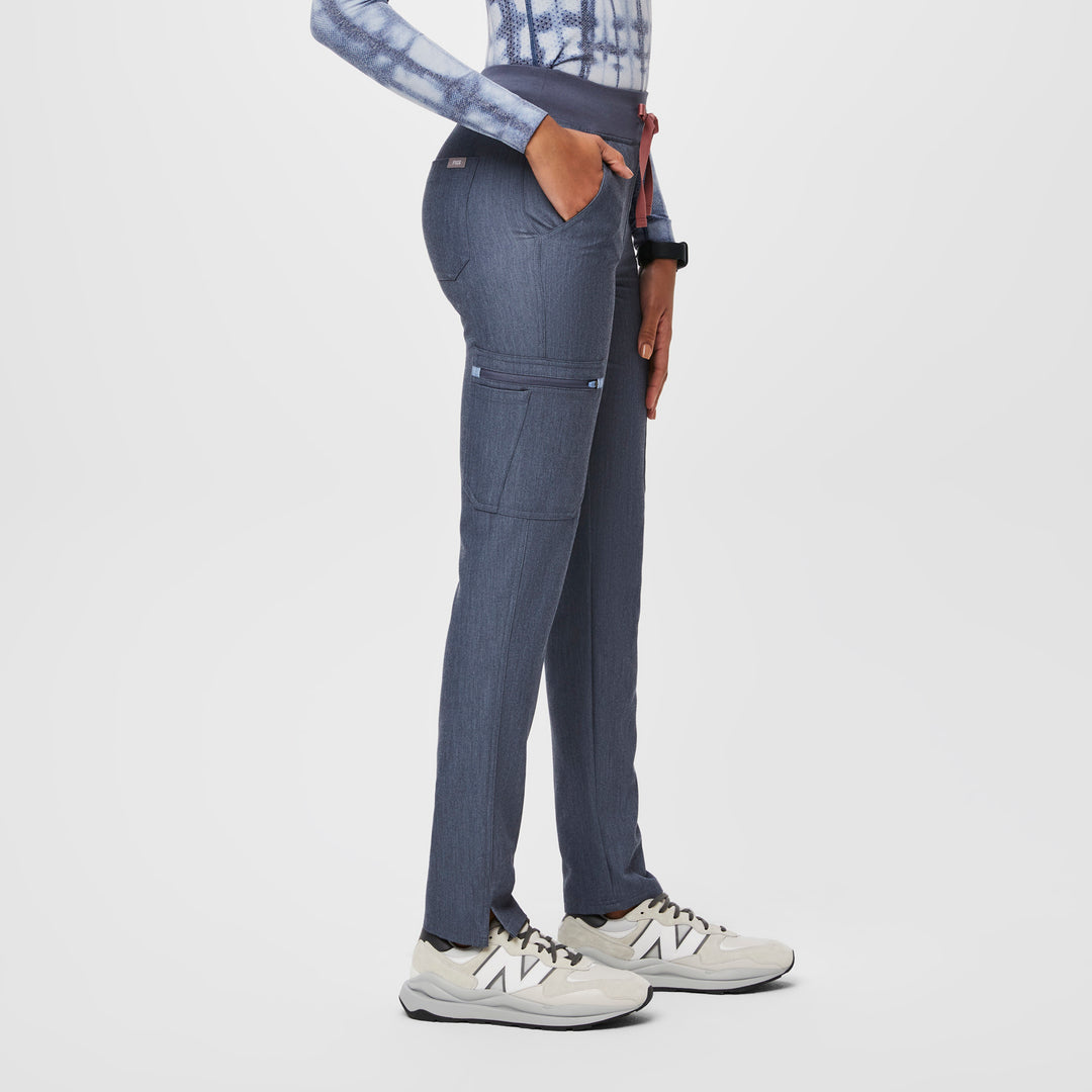 Women’s High Waisted Yola Skinny Scrub Pants™ - Heather Denim · FIGS