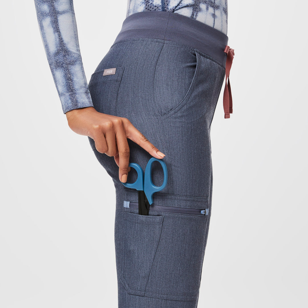 Women’s High Waisted Yola Skinny Scrub Pants™ - Heather Denim · FIGS