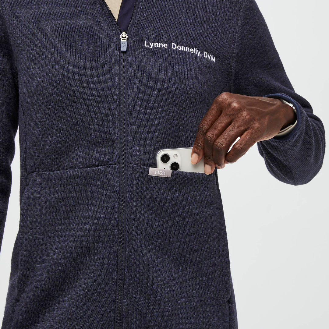 Women’s On-Shift Sweater Knit Jacket™ - Heather Navy · FIGS
